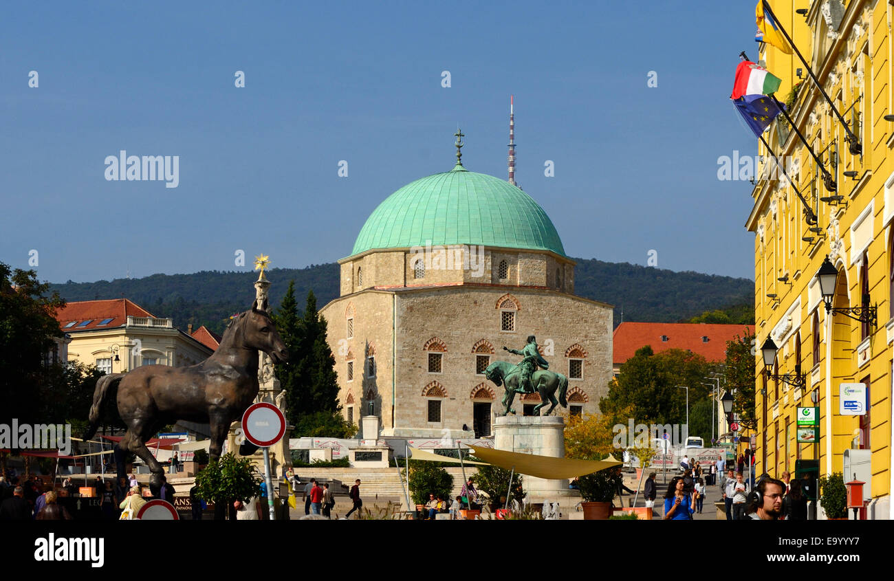 Pecs Hungary Baranya county South Transdanubia. Szechenyi Ter Square ...