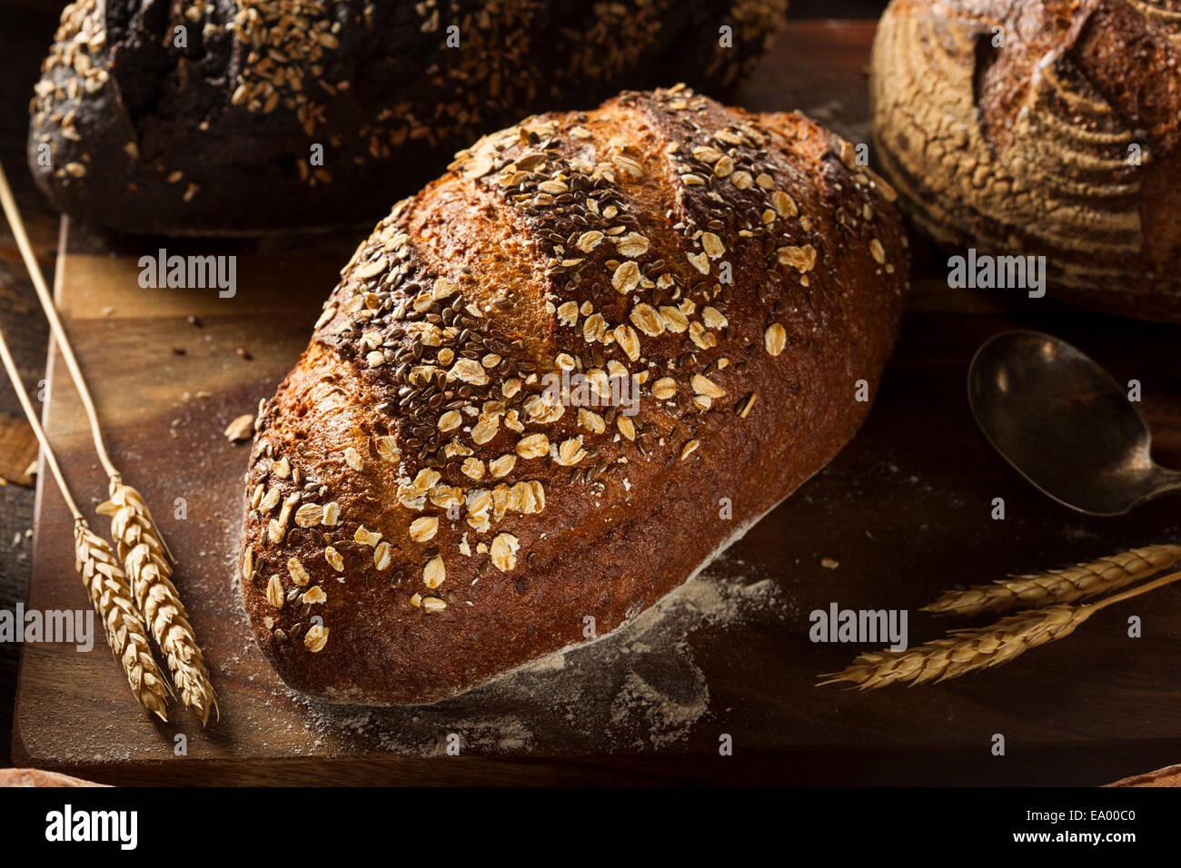 Freshly Baked Whole Wheat Bread on a Background Stock Photo - Alamy