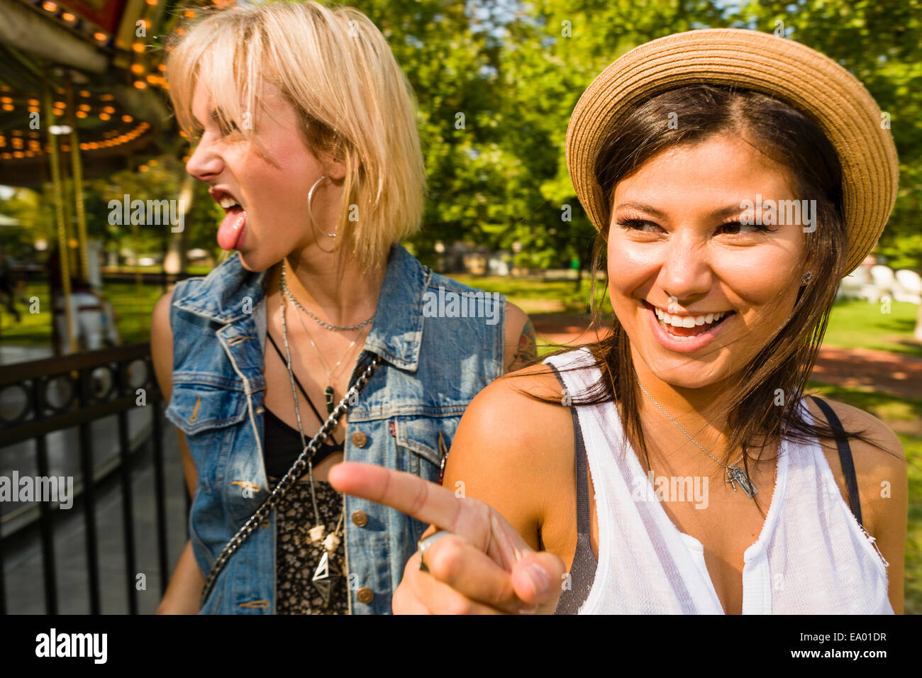 Woman sticking out long tongue hi-res stock photography and images - Alamy