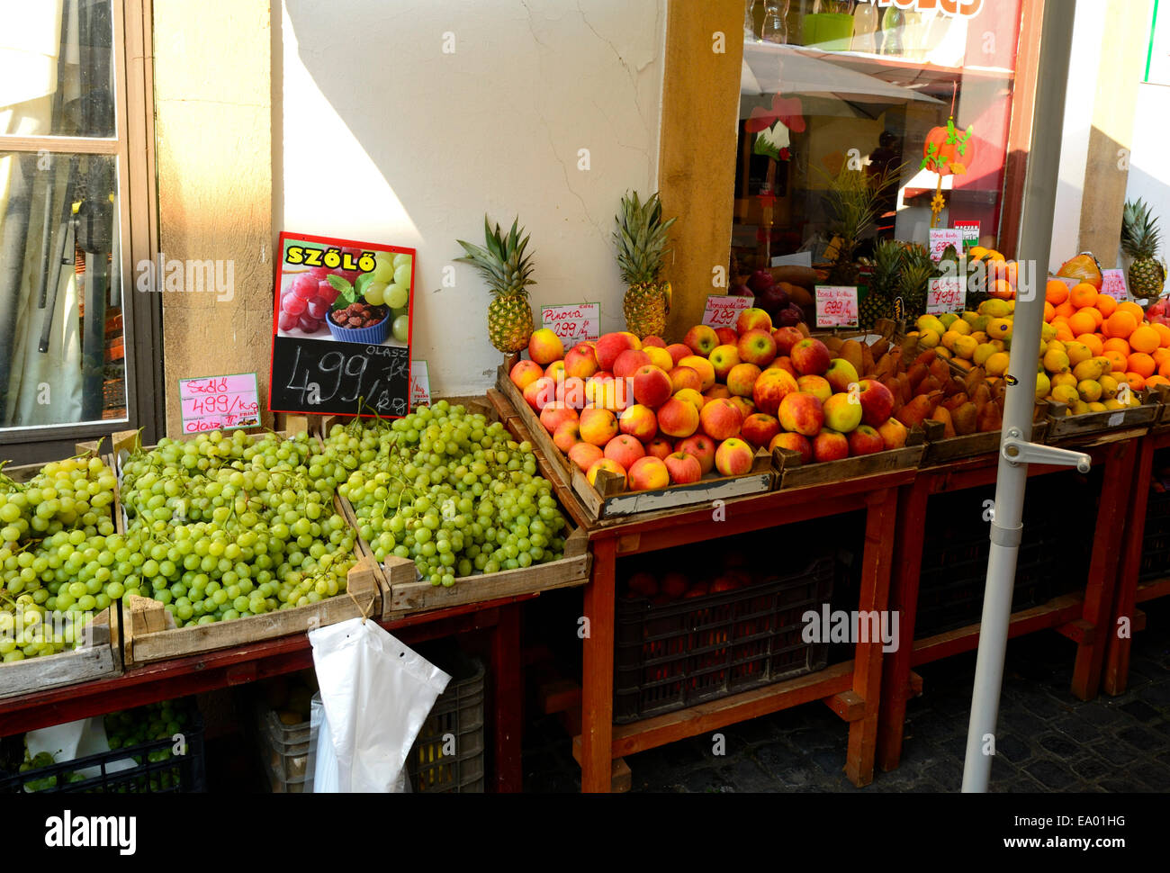 Greengrocer shop offers, Pecs Hungary Baranya county South Transdanubia ...
