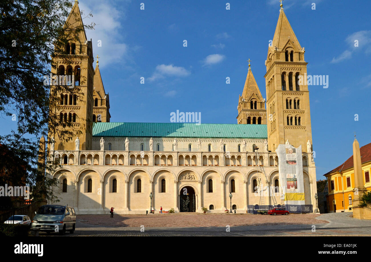 St. Peter and Paul Basilica at Dom Ter square, Pecs Hungary Baranya ...