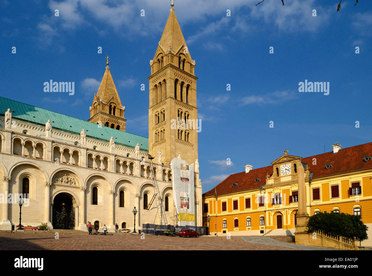St. Peter and Paul Basilica at Dom Ter square, Pecs Hungary Baranya ...