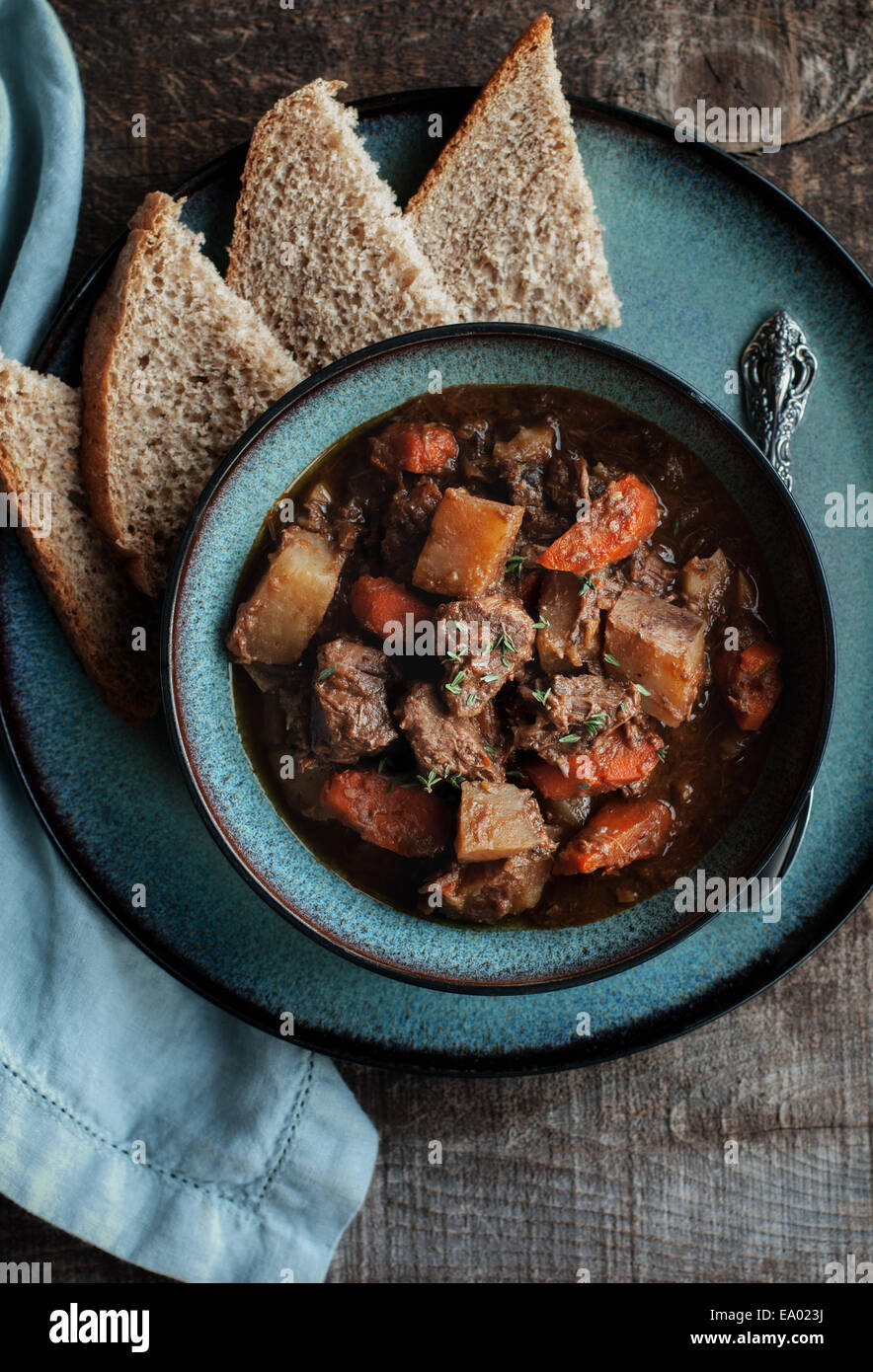 Gorgeous beef stew with root vegetables Stock Photo - Alamy