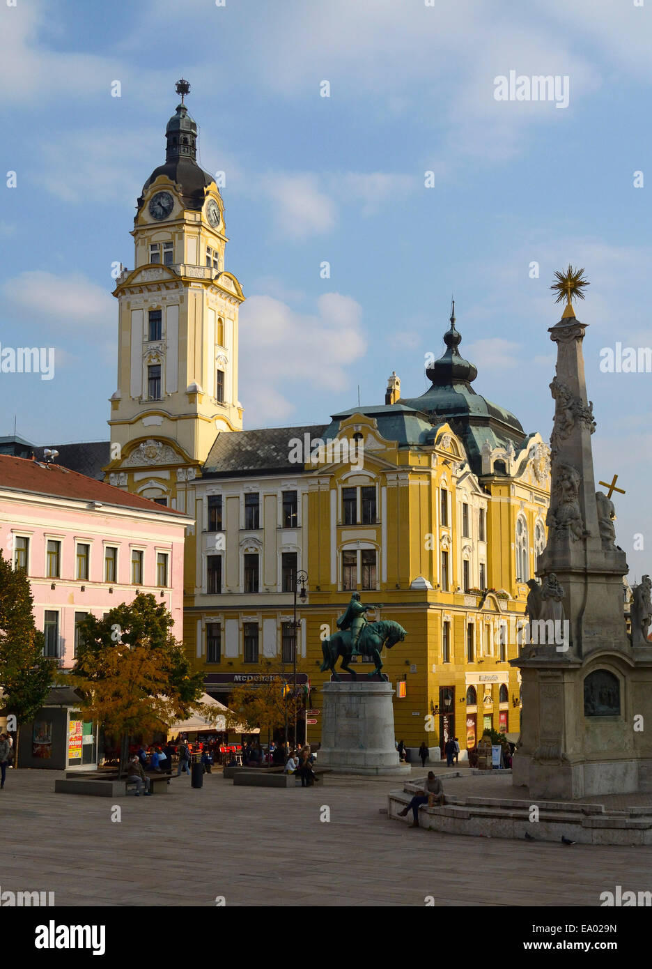 Pecs Hungary Baranya county South Transdanubia. Szechenyi Ter Square ...