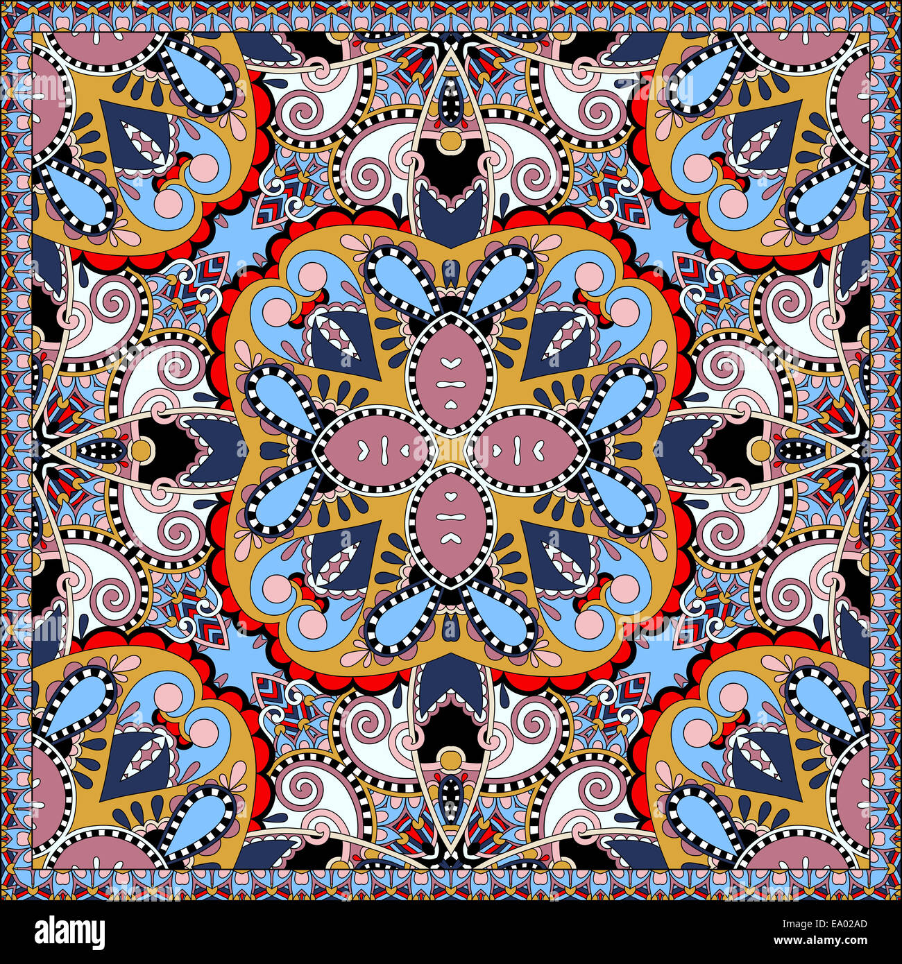 silk neck scarf or kerchief square pattern design Stock Photo - Alamy