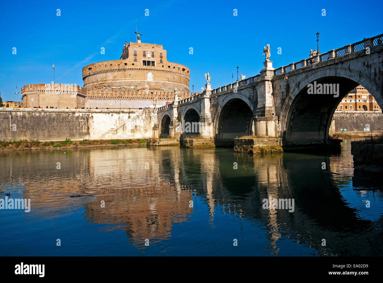 Castel Sant'Angelo (Mausoleum of Hadrian) e ponte Sant'Angelo, (Sant ...