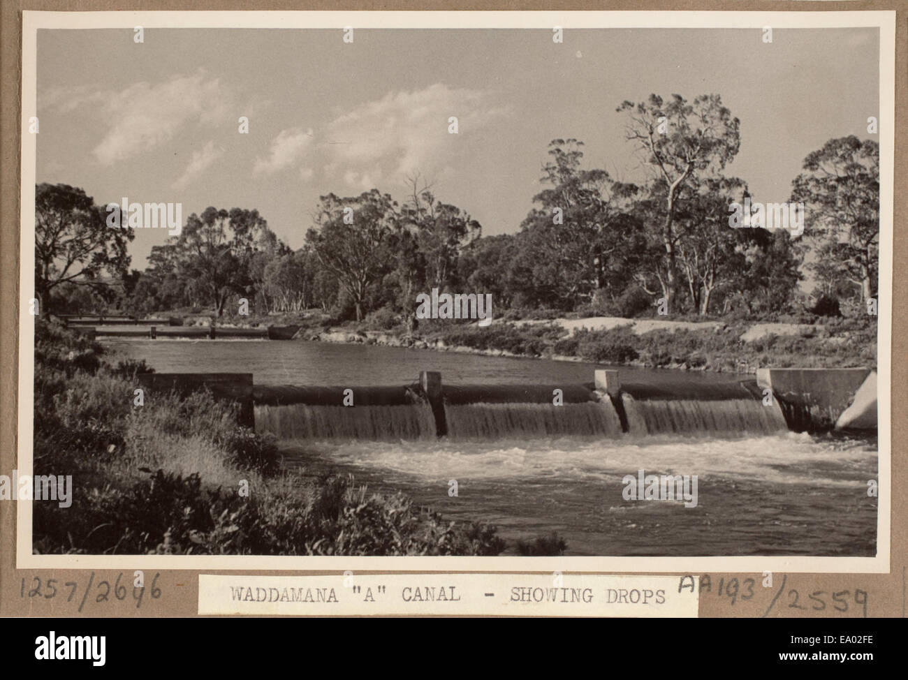 A 1940s-era photograph of the Waddamana A canal in Tasmania's Central ...