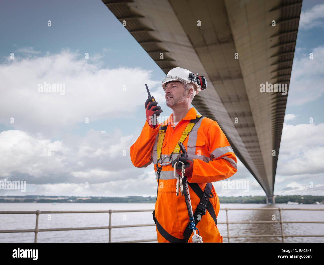 Safety harness and helmet and worker hi-res stock photography and ...