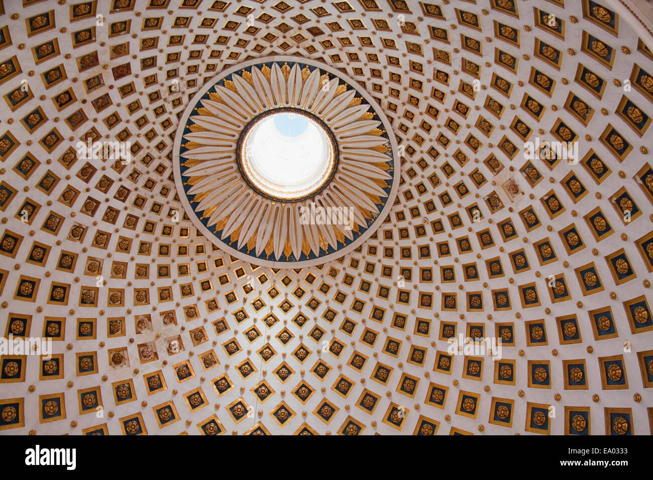 Interior View Of The Dome Of The Rotunda Of St Marija Assunta, Mosta ...