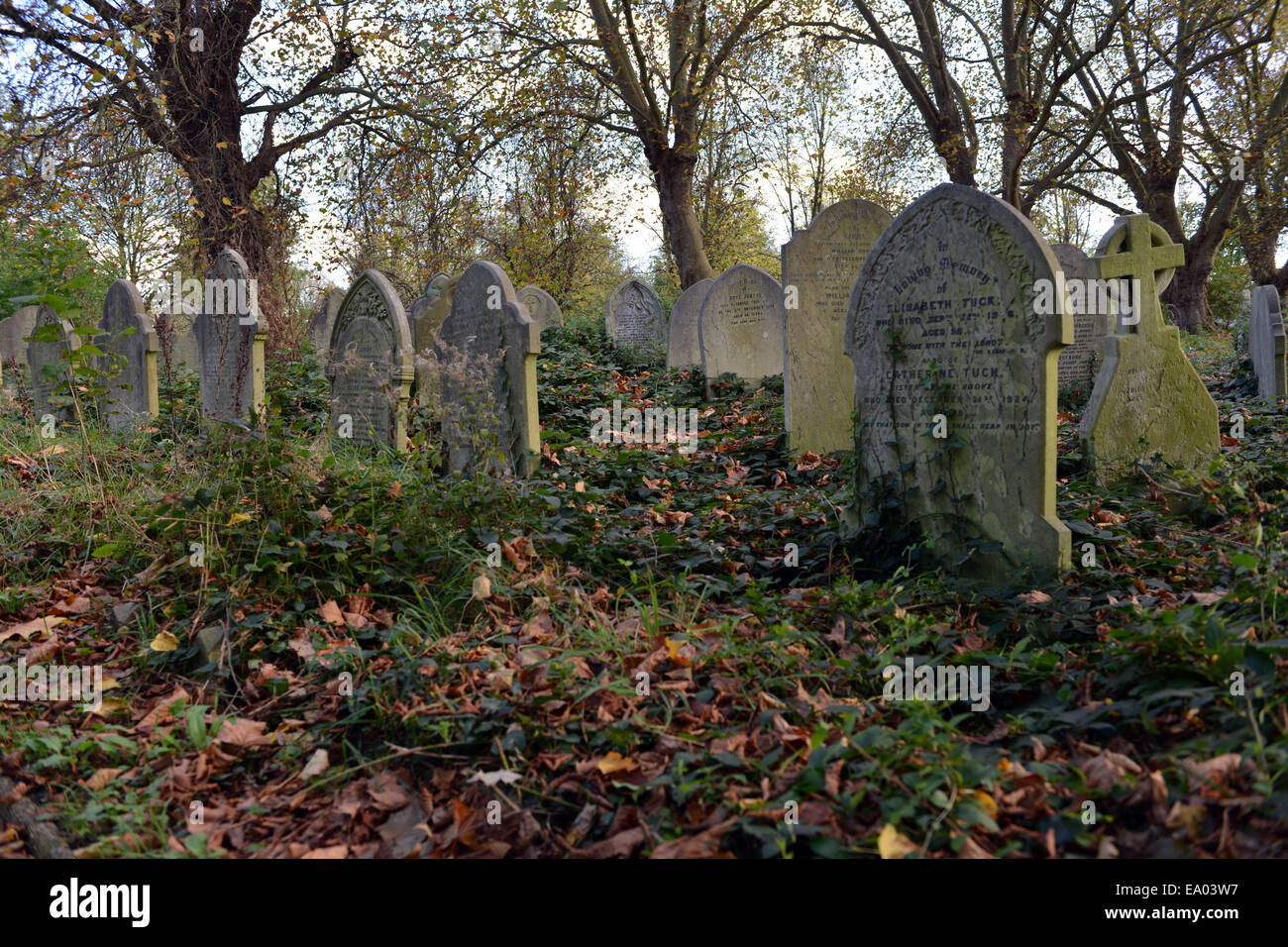 Gravestones at Brockley and Ladywell cemetery, London Stock Photo - Alamy