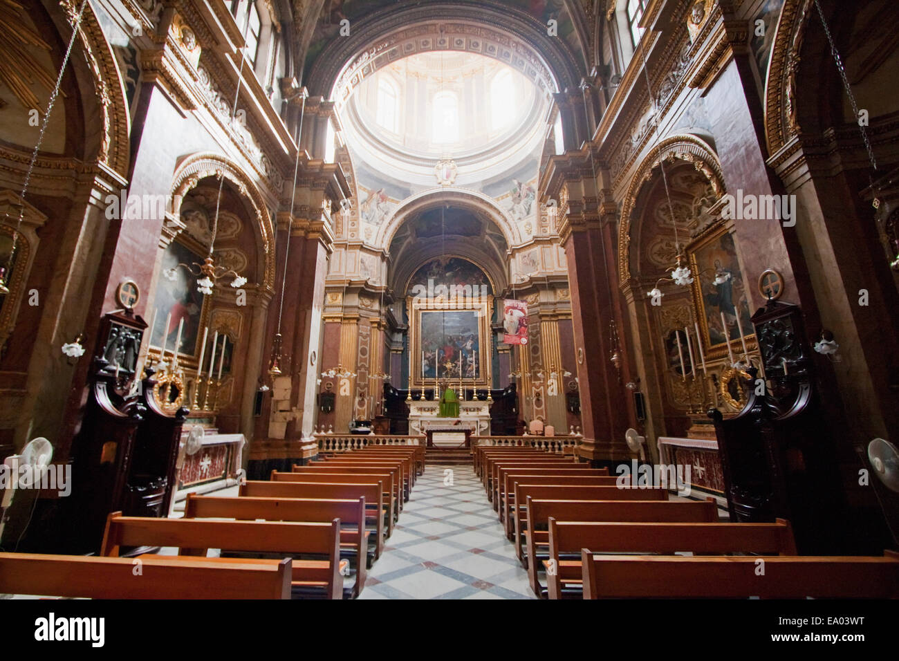 Interior Of St Paul's Church, Rabat, Malta Stock Photo - Alamy