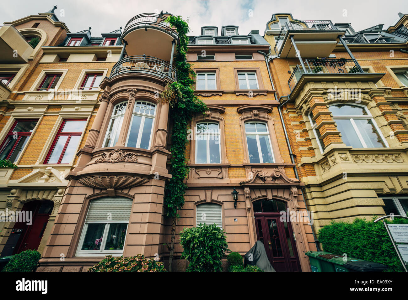 A view to the decorated building in Mainz, Germany Stock Photo - Alamy