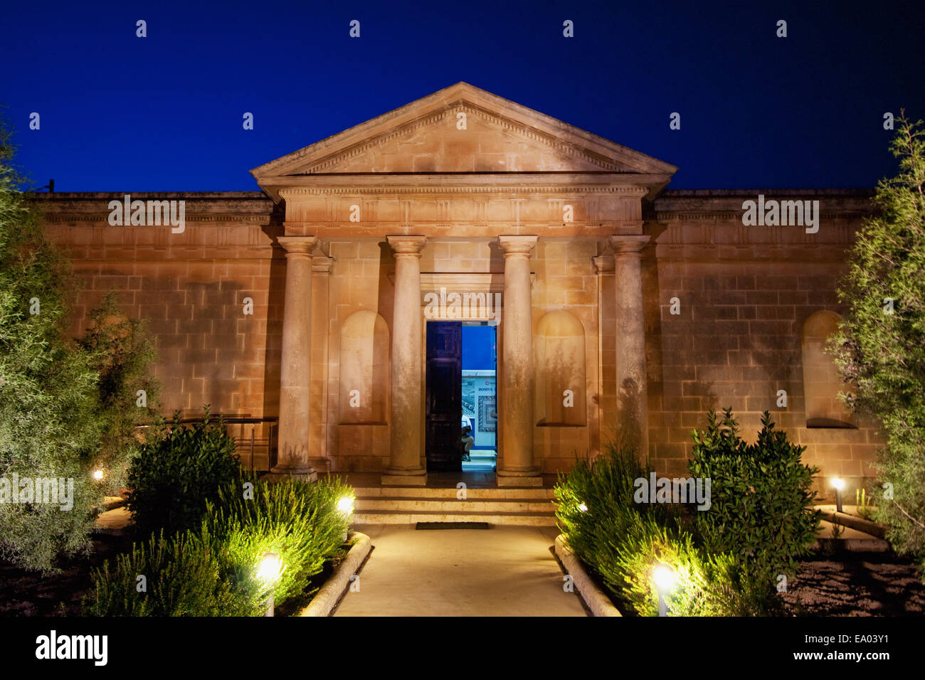 Domus Romana (Roman Villa) At Night, Rabat, Malta Stock Photo - Alamy
