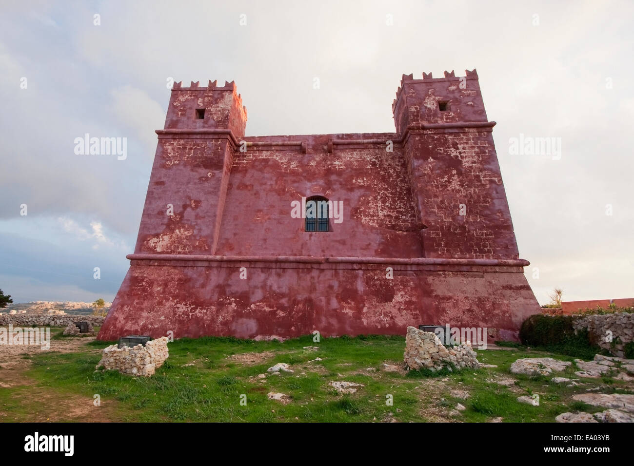 Red Tower, Malta, Malta Stock Photo - Alamy
