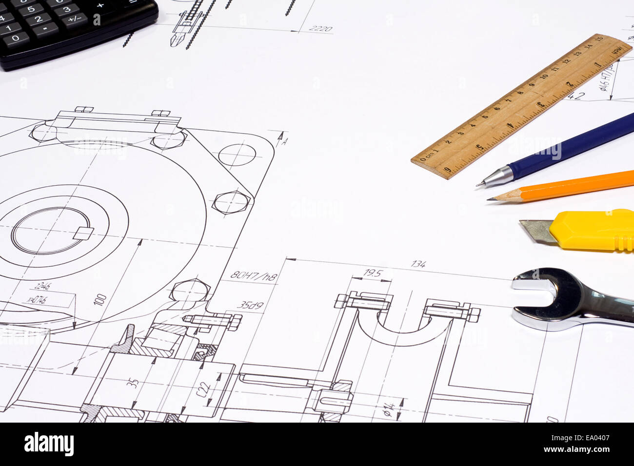 Engineering drawing steel shaft hi-res stock photography and images - Alamy
