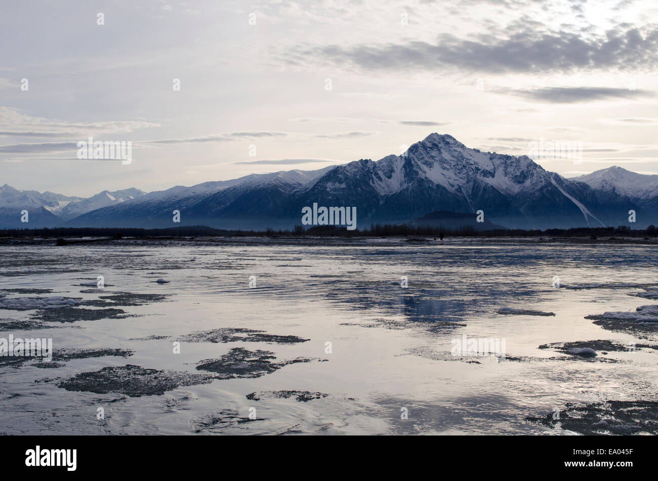 Ice rafts during sunset Stock Photo - Alamy