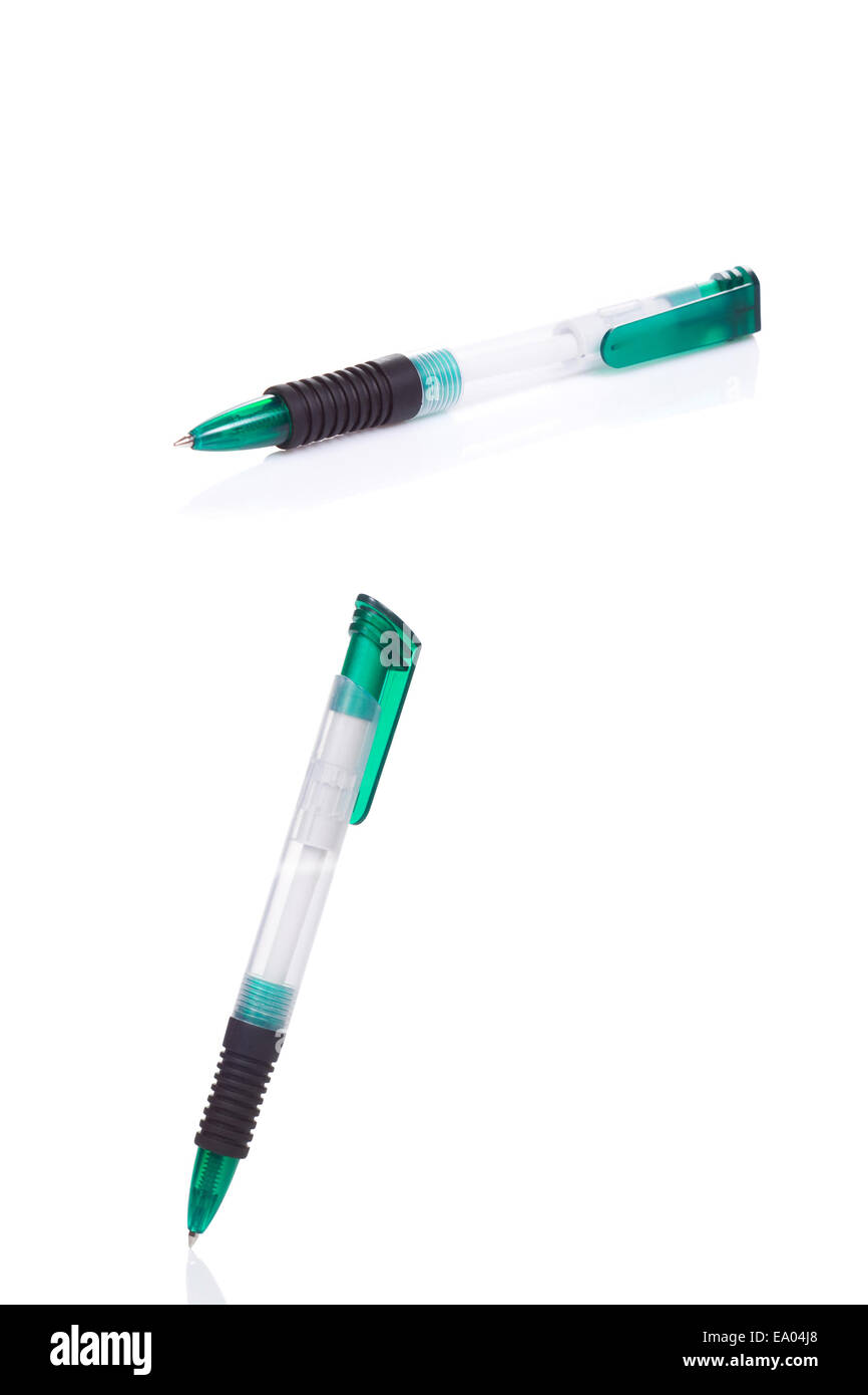 vertical image of plastic pens with reflection Stock Photo - Alamy