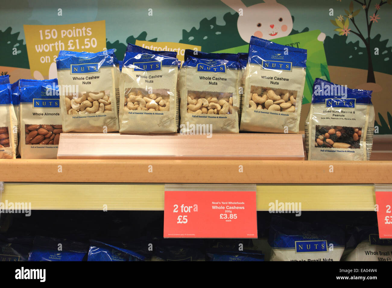 Package cashew nut in a package, display for sale in health shop ...