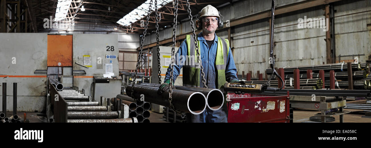 Portrait of a steelworker in his working environment Stock Photo - Alamy
