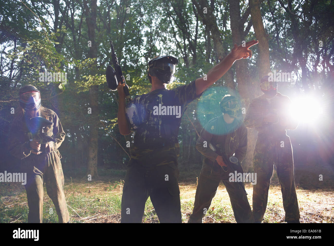 Paintball players in action Stock Photo - Alamy