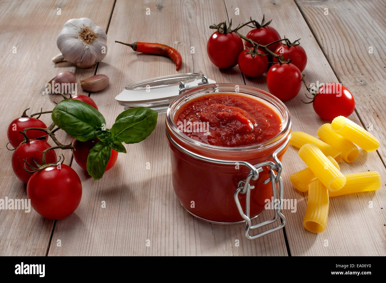 Composition of ingredients for the preparation of tomato sauce in the ...