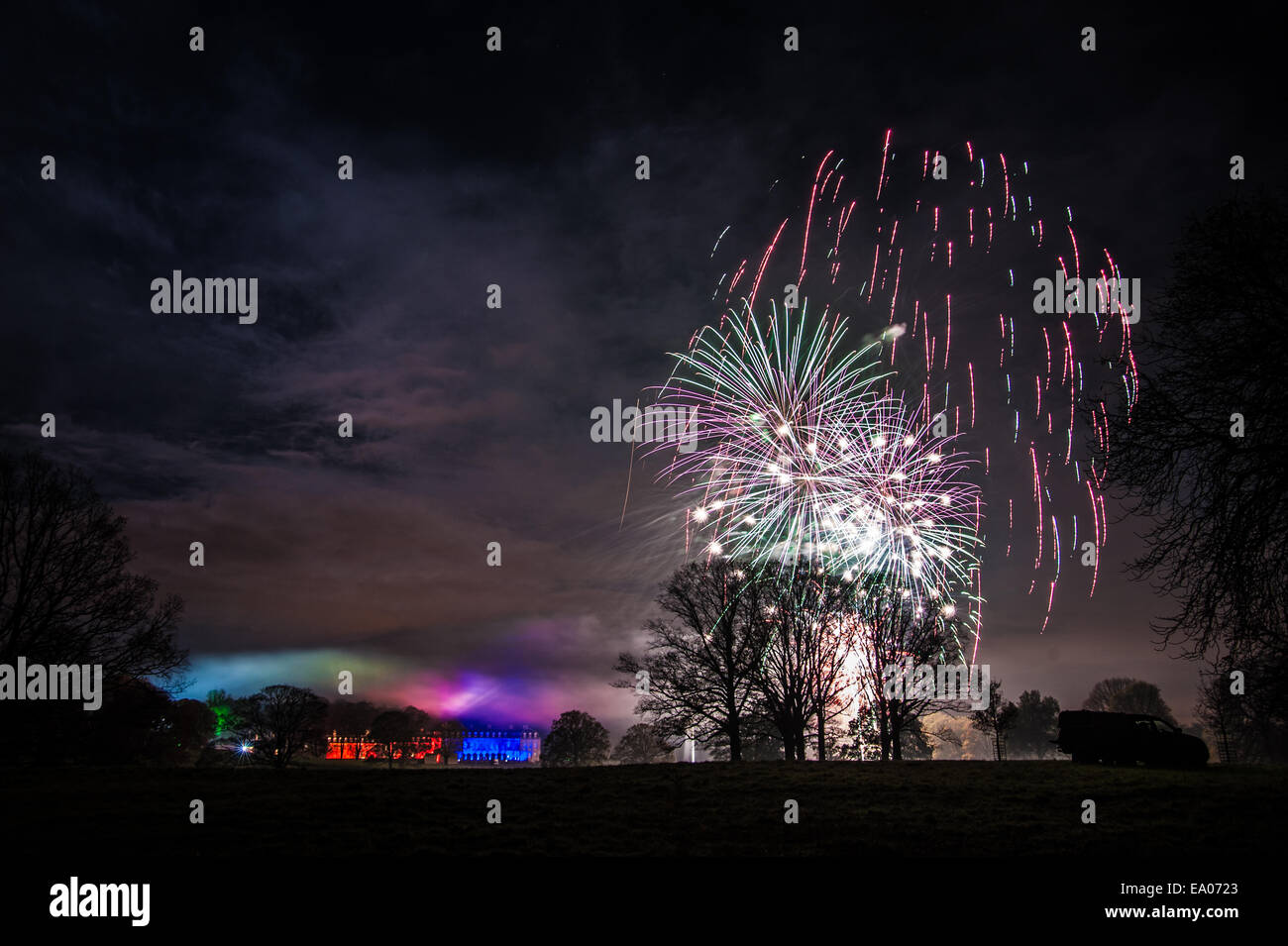 Firework display at Boughton House, Kettering Stock Photo - Alamy