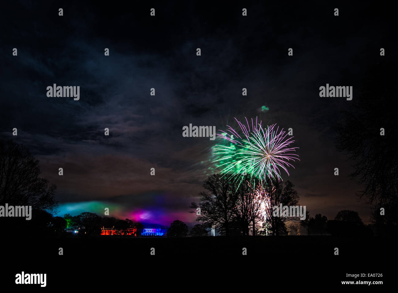 Firework display at Boughton House, Kettering Stock Photo - Alamy