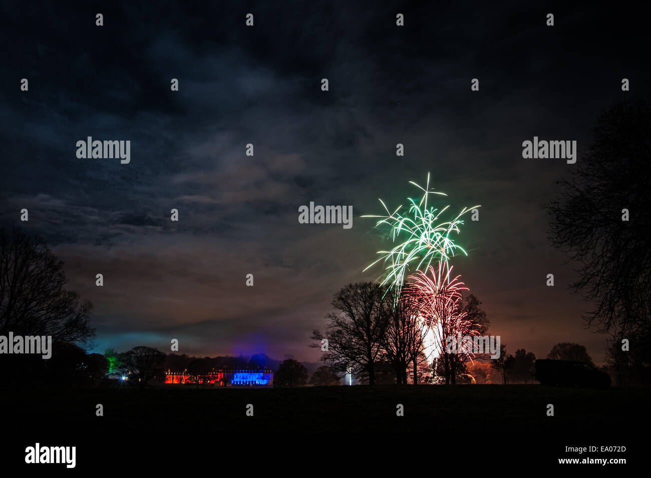 Firework display at Boughton House, Kettering Stock Photo - Alamy