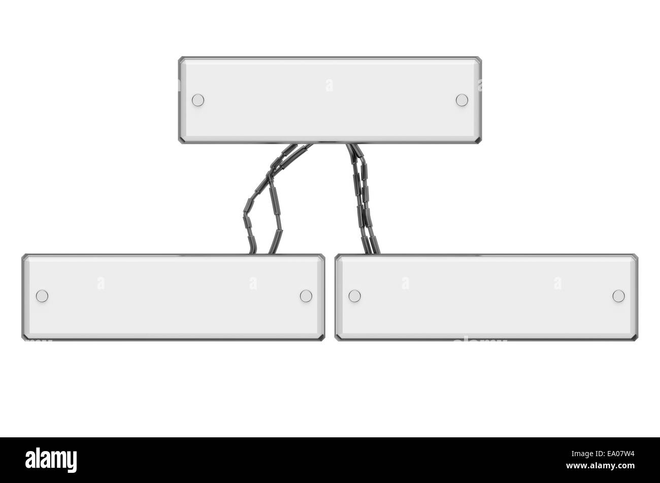 Modern Styled White Glossy sign isolated on white background Stock ...