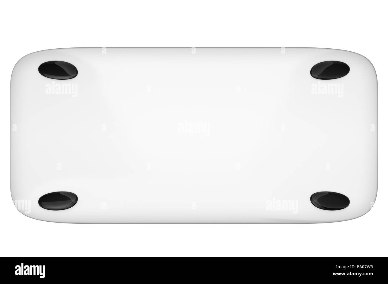 Modern Styled White Glossy sign isolated on white background Stock ...