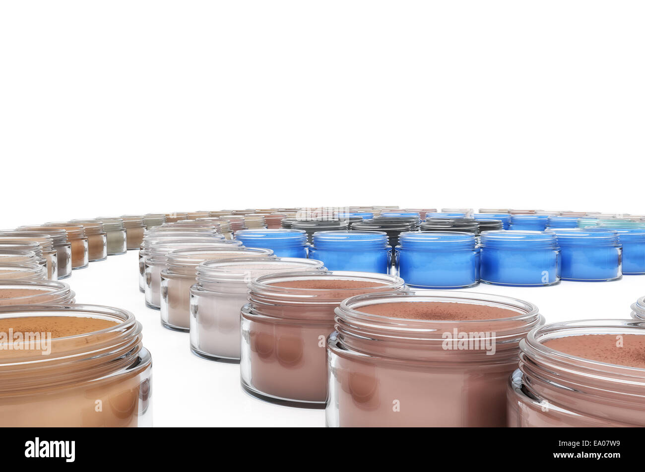 Colorful clear glass jars isolated on white background Stock Photo - Alamy