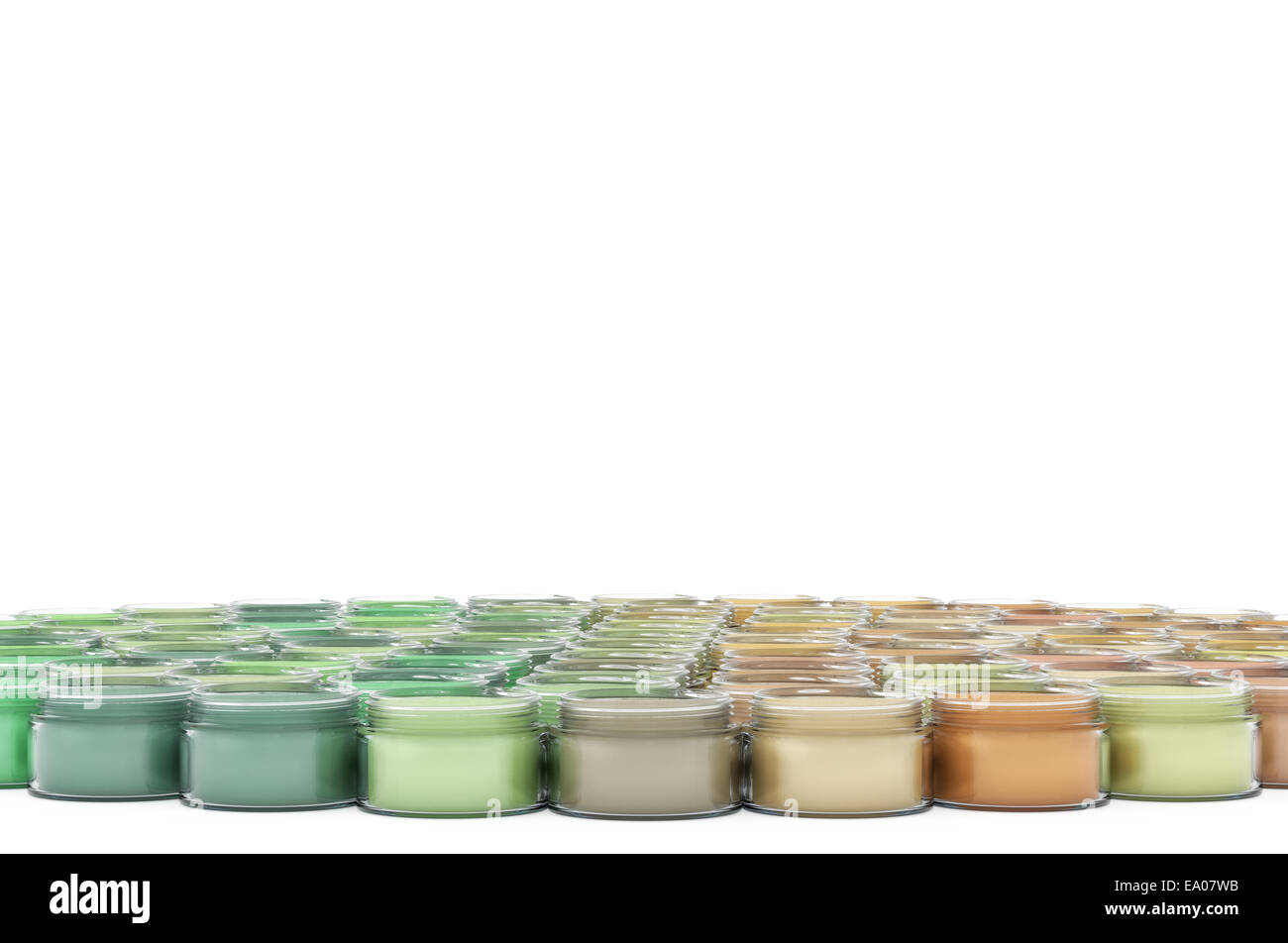 Colorful clear glass jars isolated on white background Stock Photo - Alamy