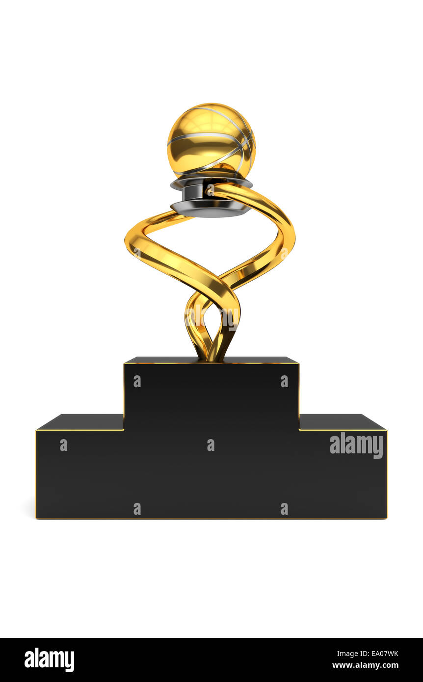 Gold and silver colored glossy trophy isolated on white background ...