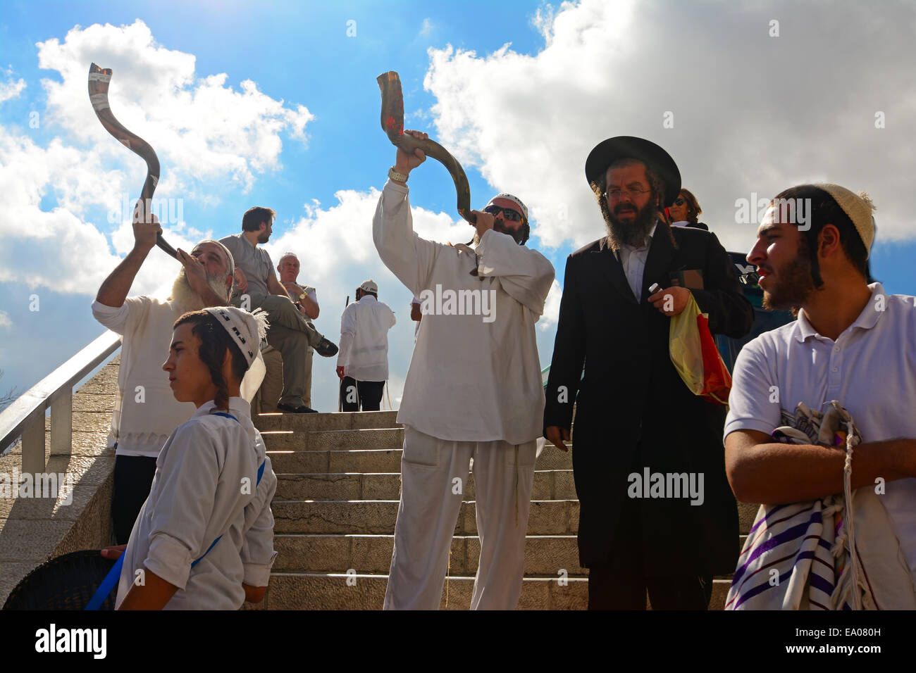 Religious Jewish scene Near the Western wall, Jerusalem, Israel Stock ...