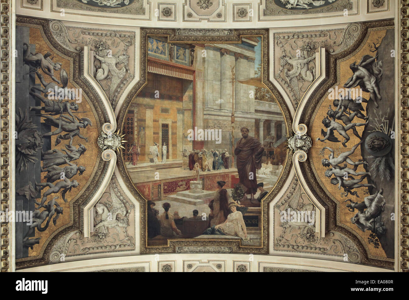 Greek tragedy. The Sophocles Theatre. Ceiling painting by Franz von ...