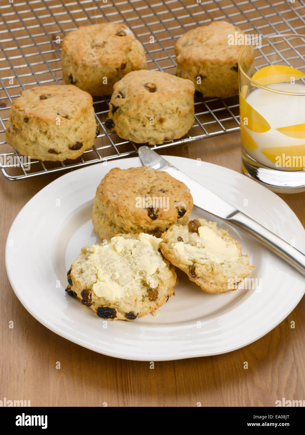 Homemade scones with butter Stock Photo - Alamy