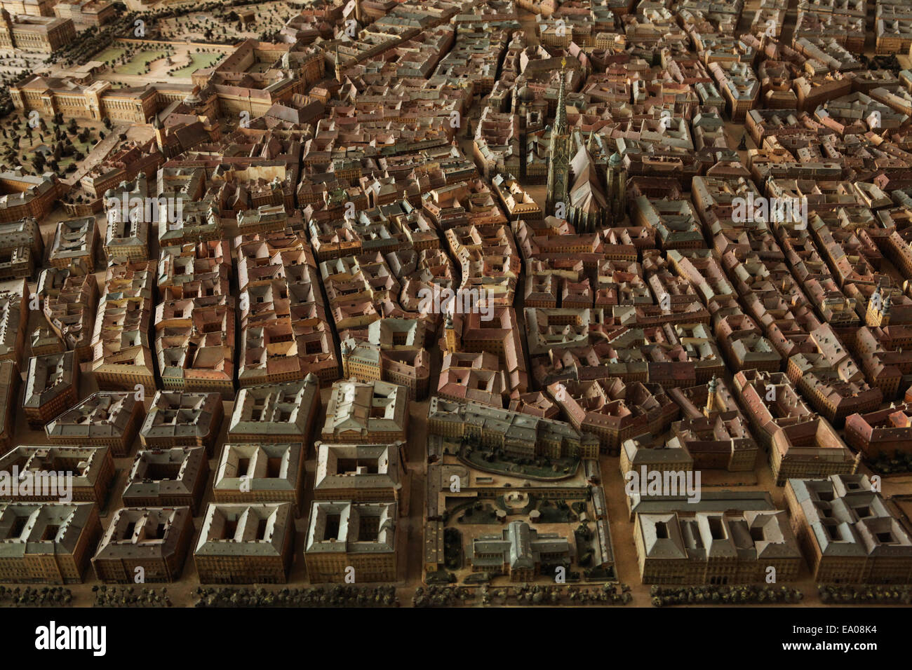 Scale model of downtown Vienna with the Stephansdom and the Burgtheater ...
