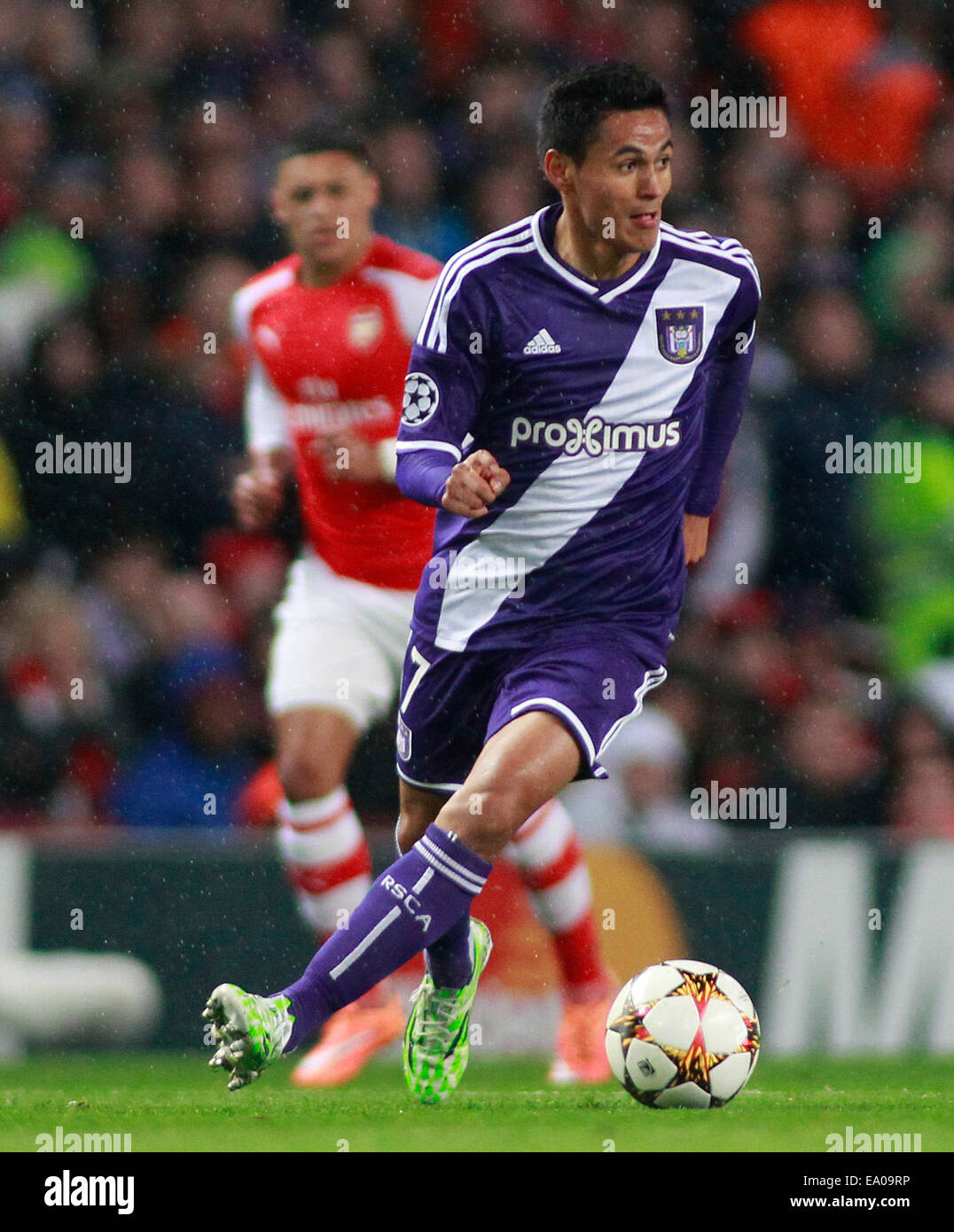 London, UK. 04th Nov, 2014. Sacha Kljestan of Anderlecht during the ...
