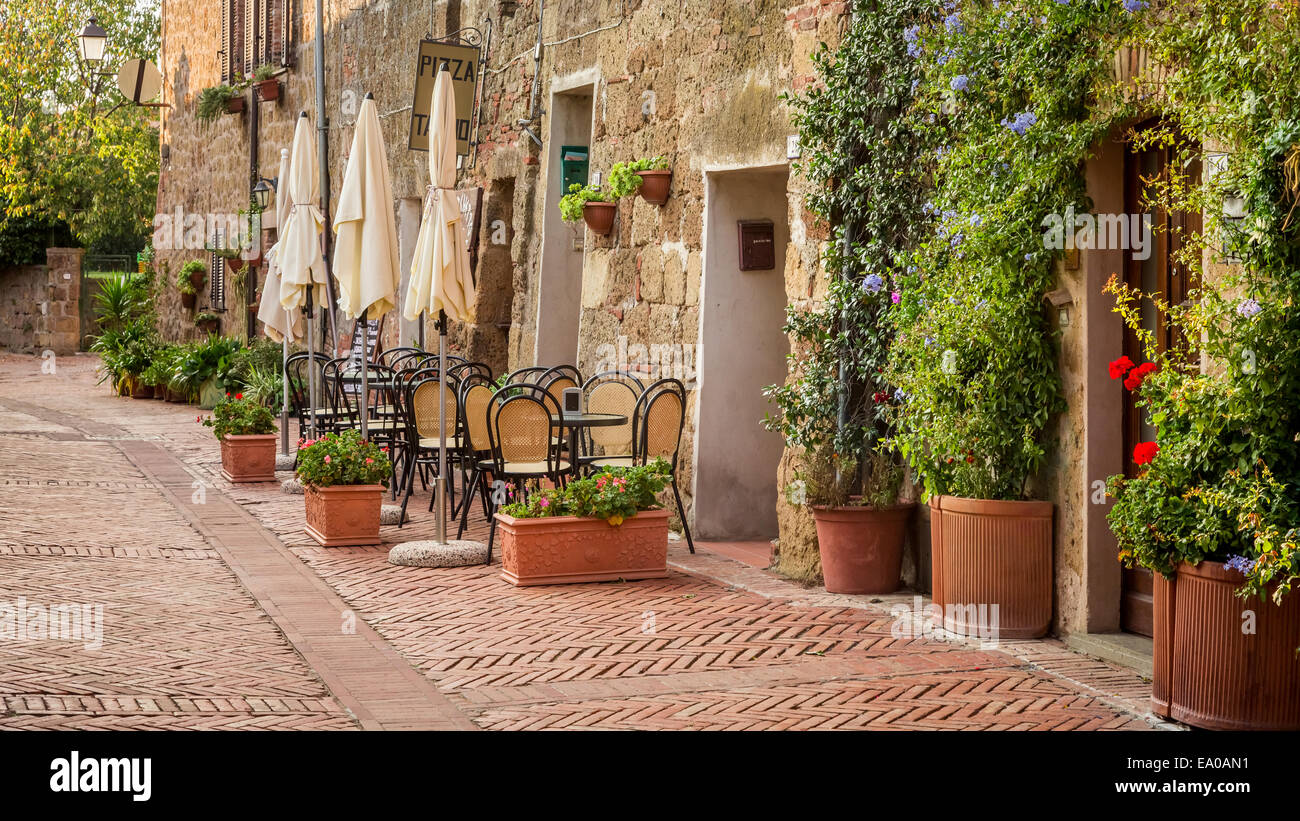 Beautiful street decorated with flowers, Italy Stock Photo - Alamy