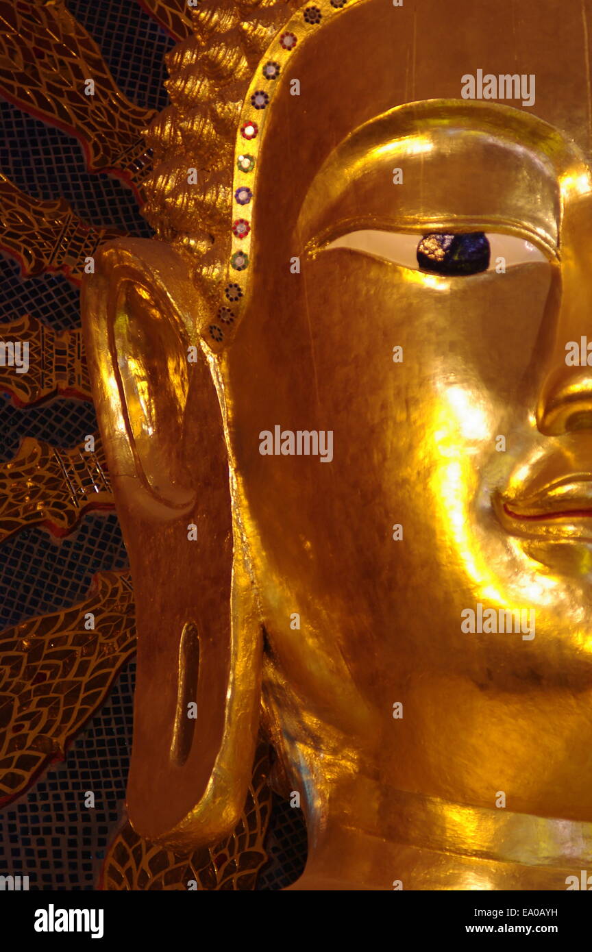 Face of Golden Buddha Statue Stock Photo - Alamy