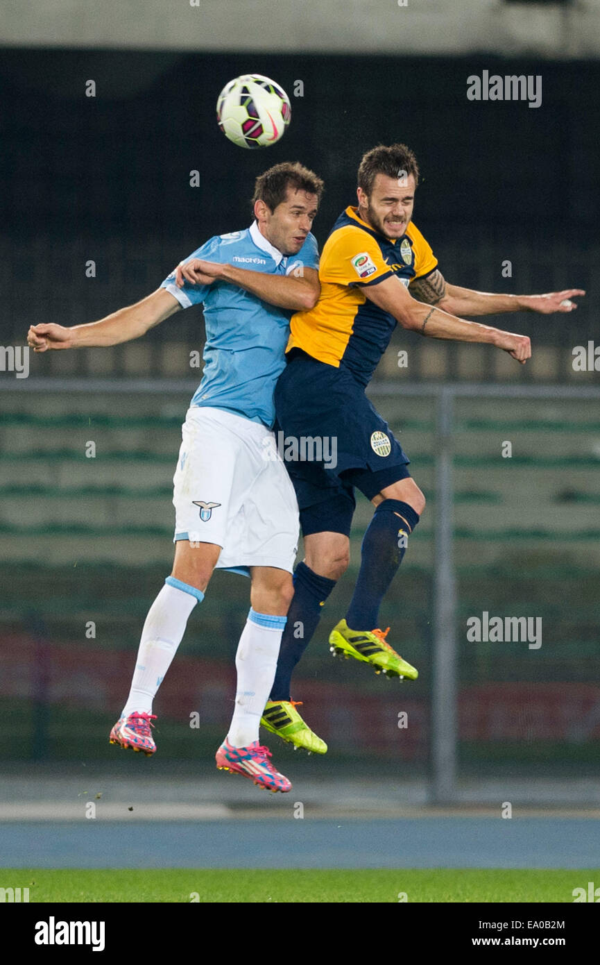 Senad Lulic (Lazio), Ivan Martic (Hellas), OCTOBER 30, 2014 - Football ...