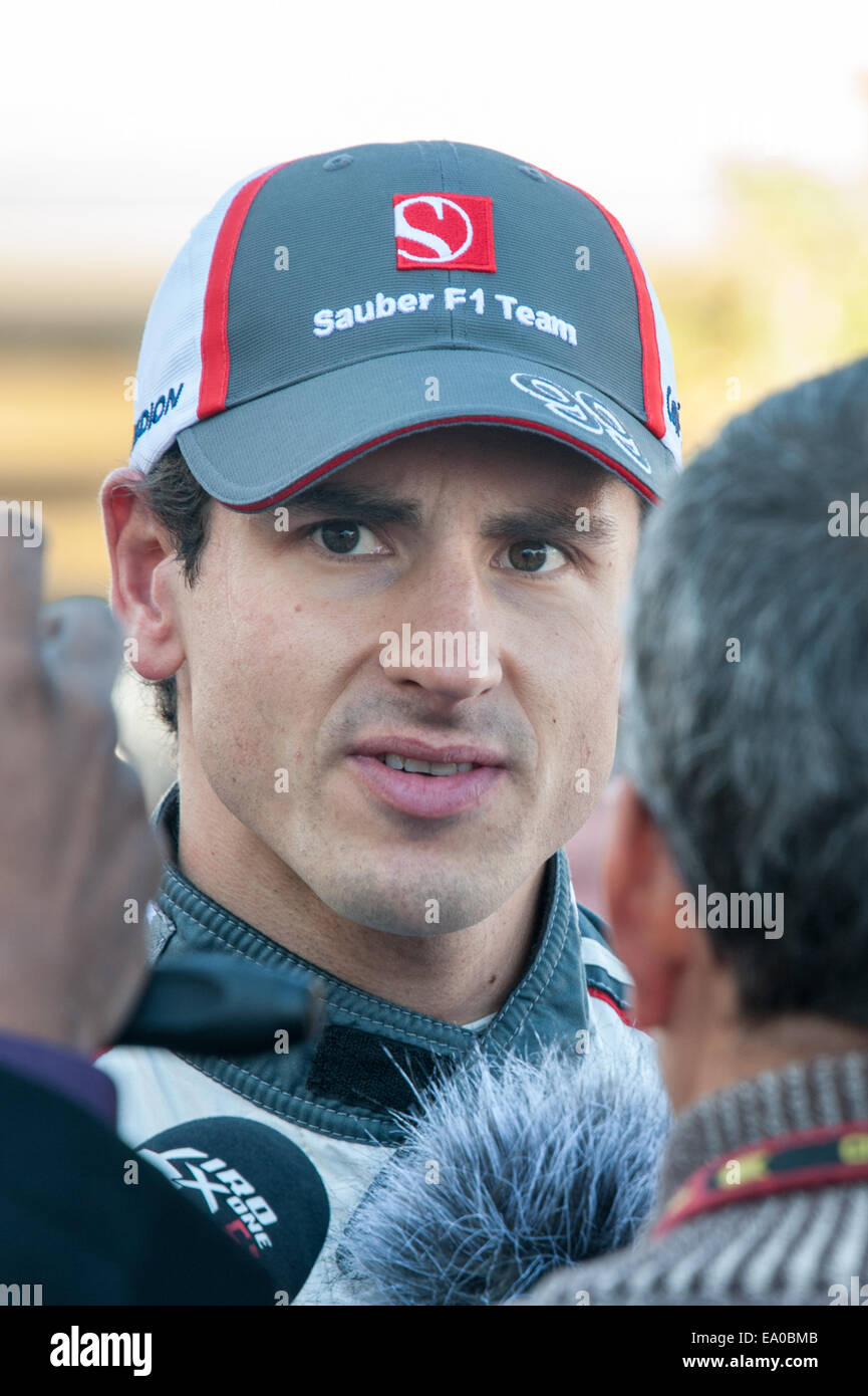Adrian Sutil, Formula 1 racing driver for the Sauber team, seen at ...
