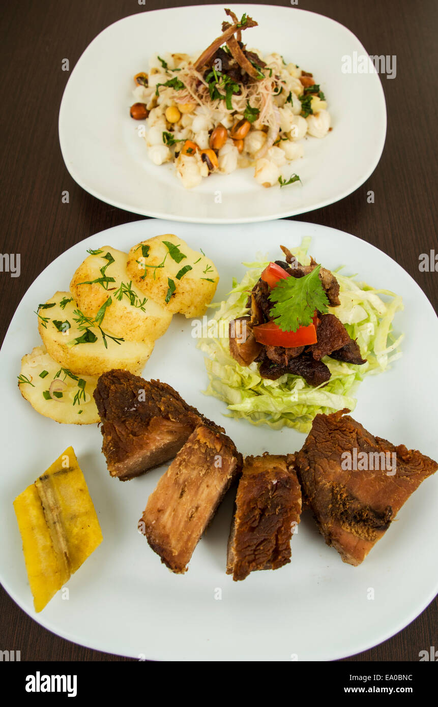 fritada with mote con chicharron fried pork hominy toasted corn nuts ...