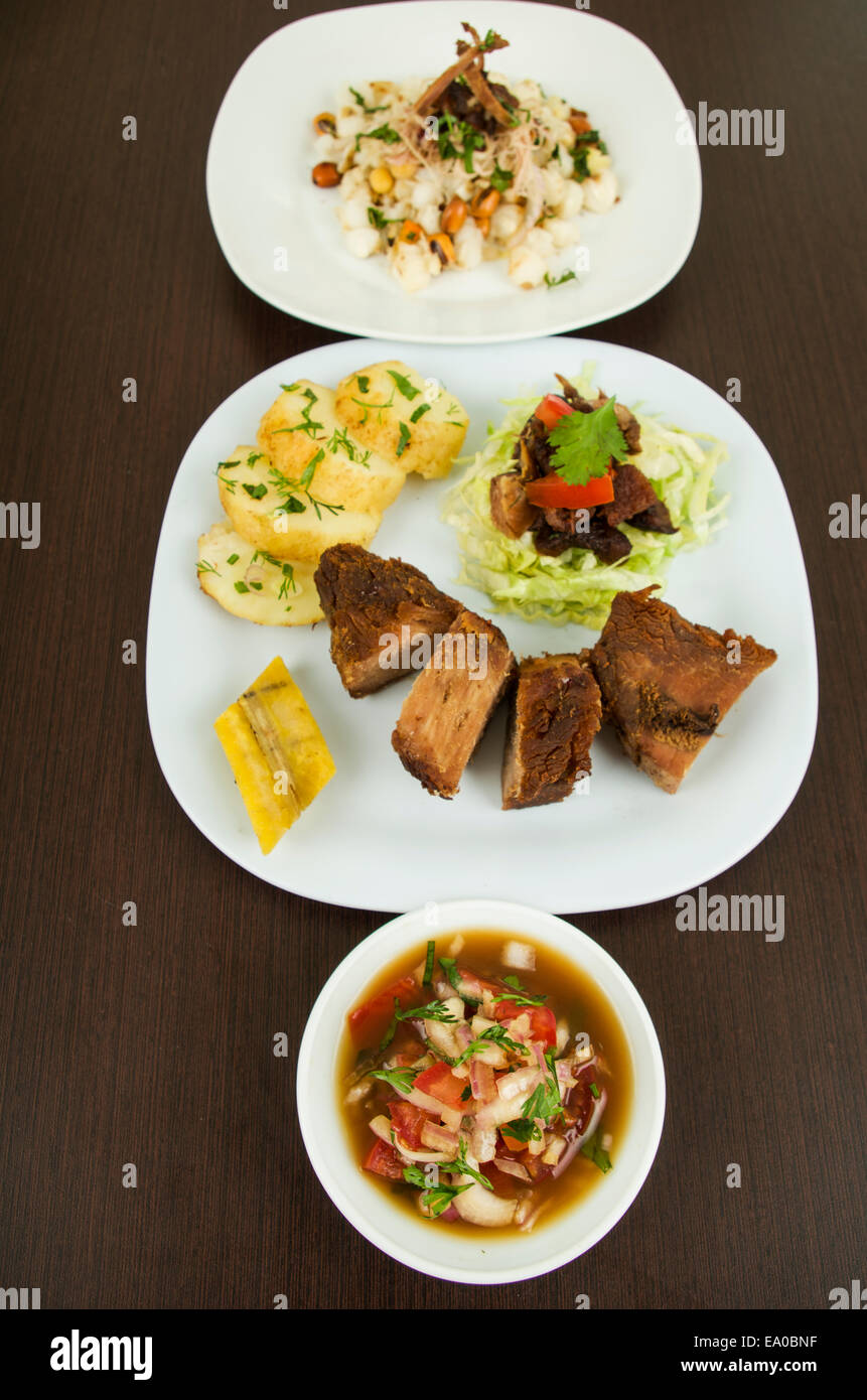 fritada with mote con chicharron fried pork hominy toasted corn nuts ...