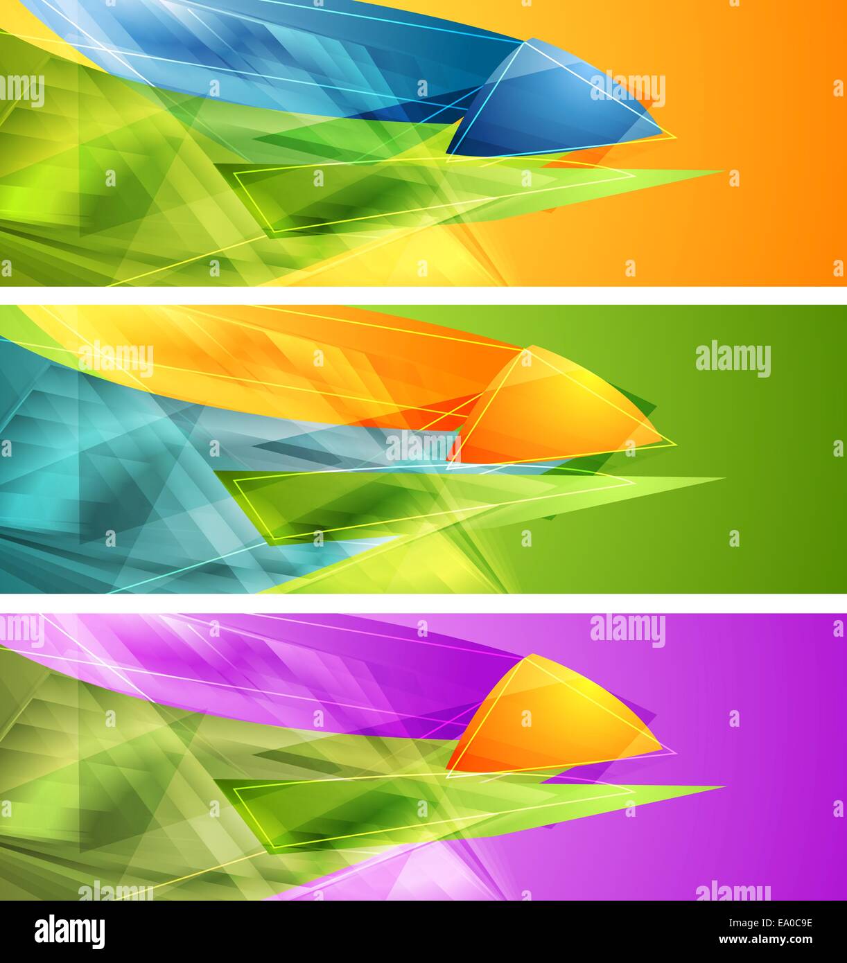 Bright banners with abstract shapes. Vector design Stock Photo - Alamy