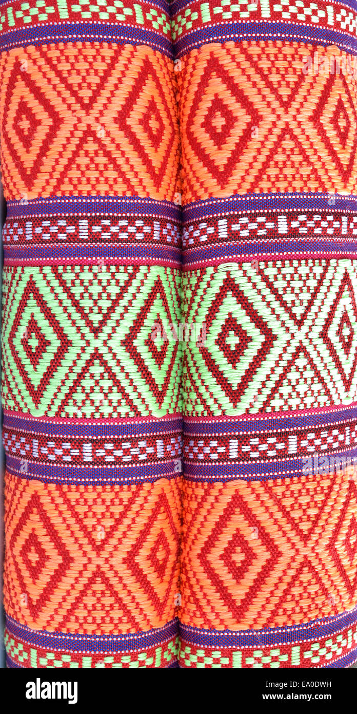 Thai style native textile on fabric Stock Photo - Alamy