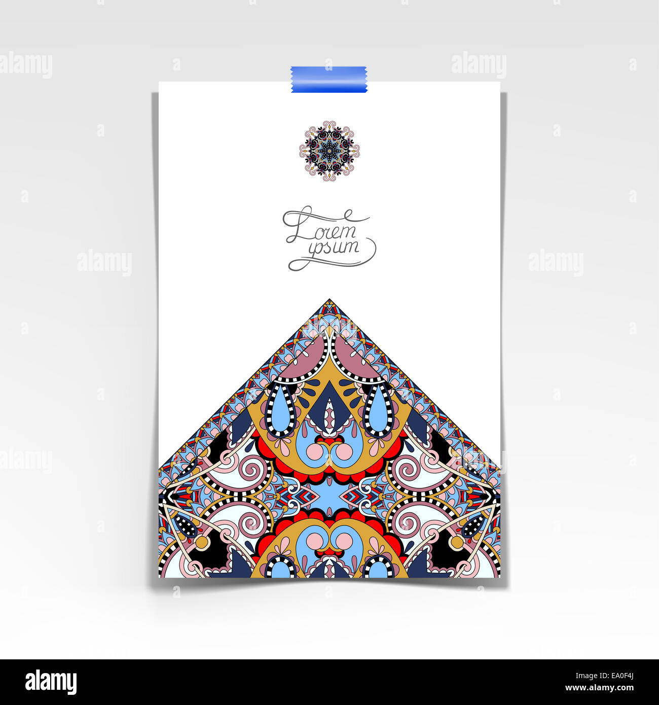 decorative sheet of paper with oriental floral design Stock Photo - Alamy