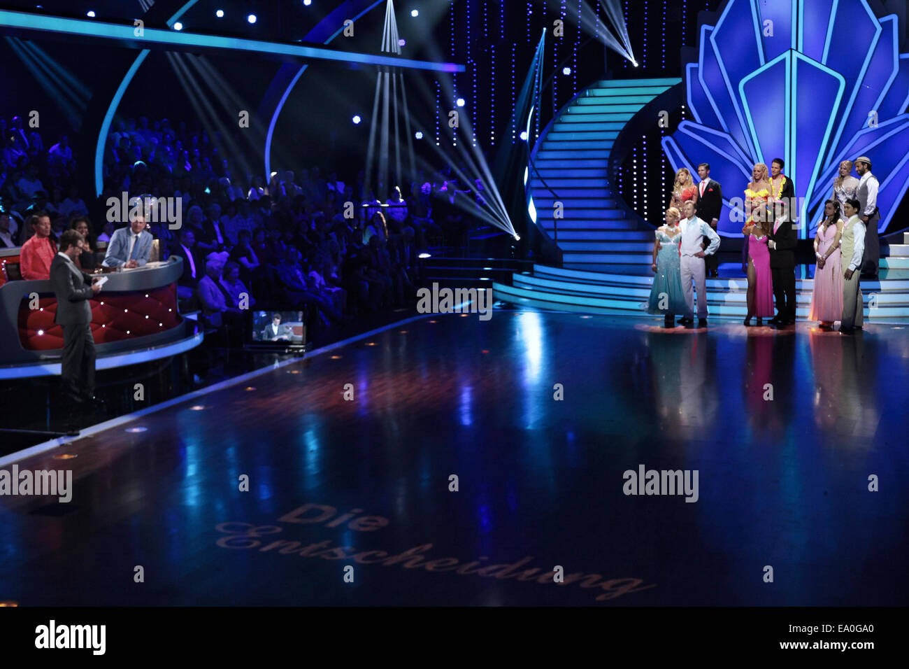 Celebrities performing on stage during the 5th liveshow of Let's Dance ...