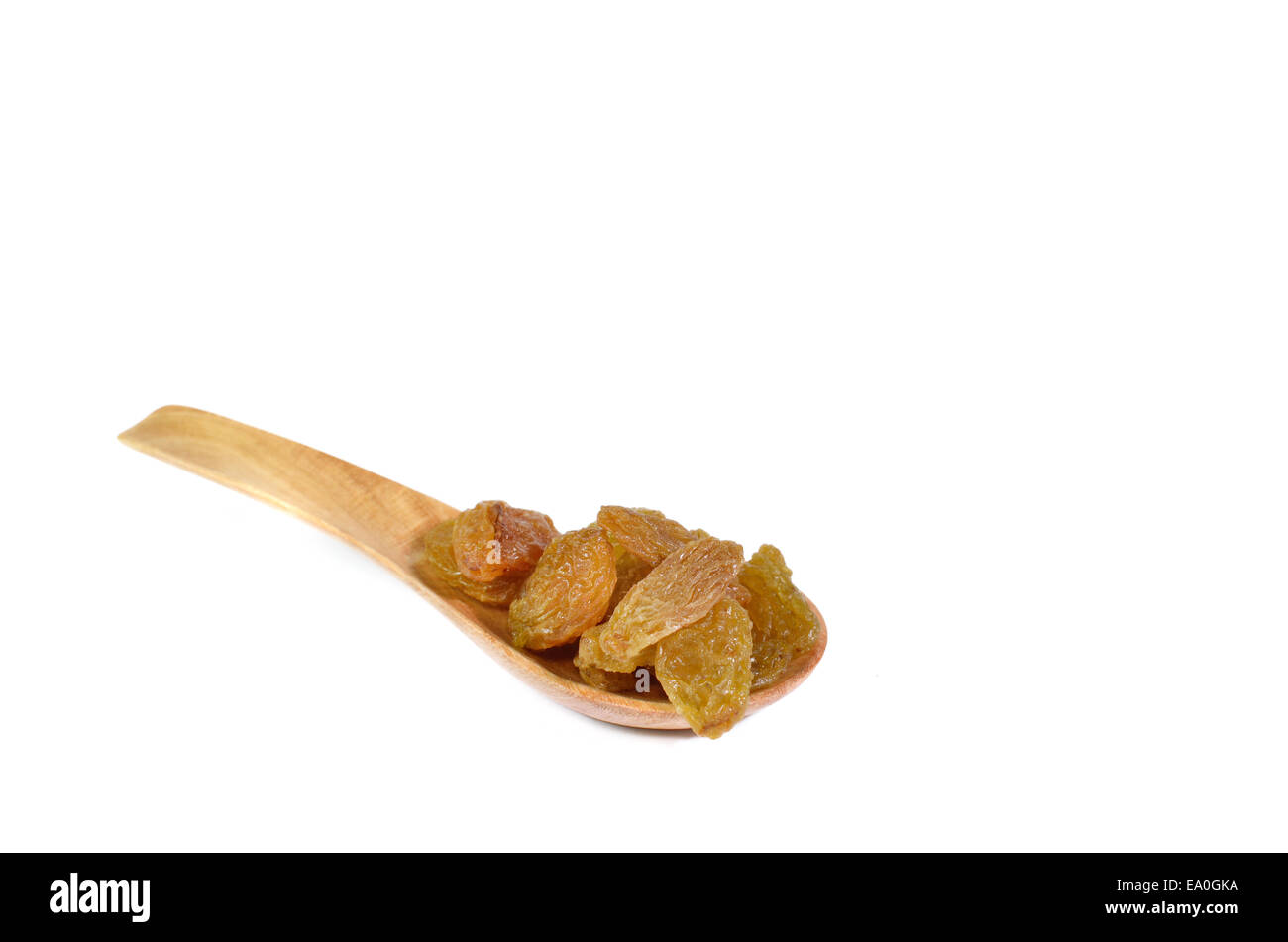 Raisin and wooden spoon isolated on white background Stock Photo - Alamy