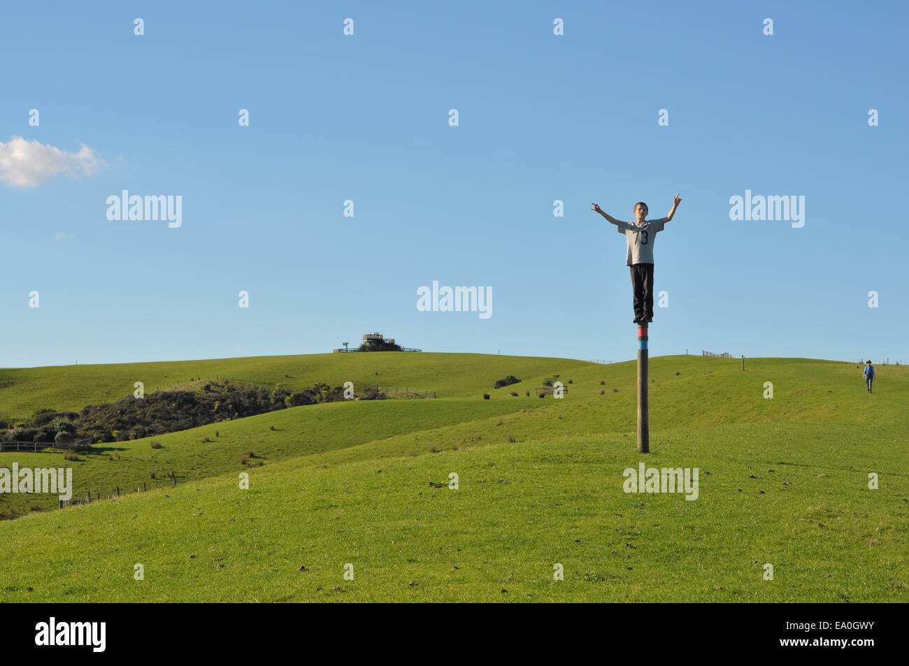 Balancing on top of pole hi-res stock photography and images - Alamy